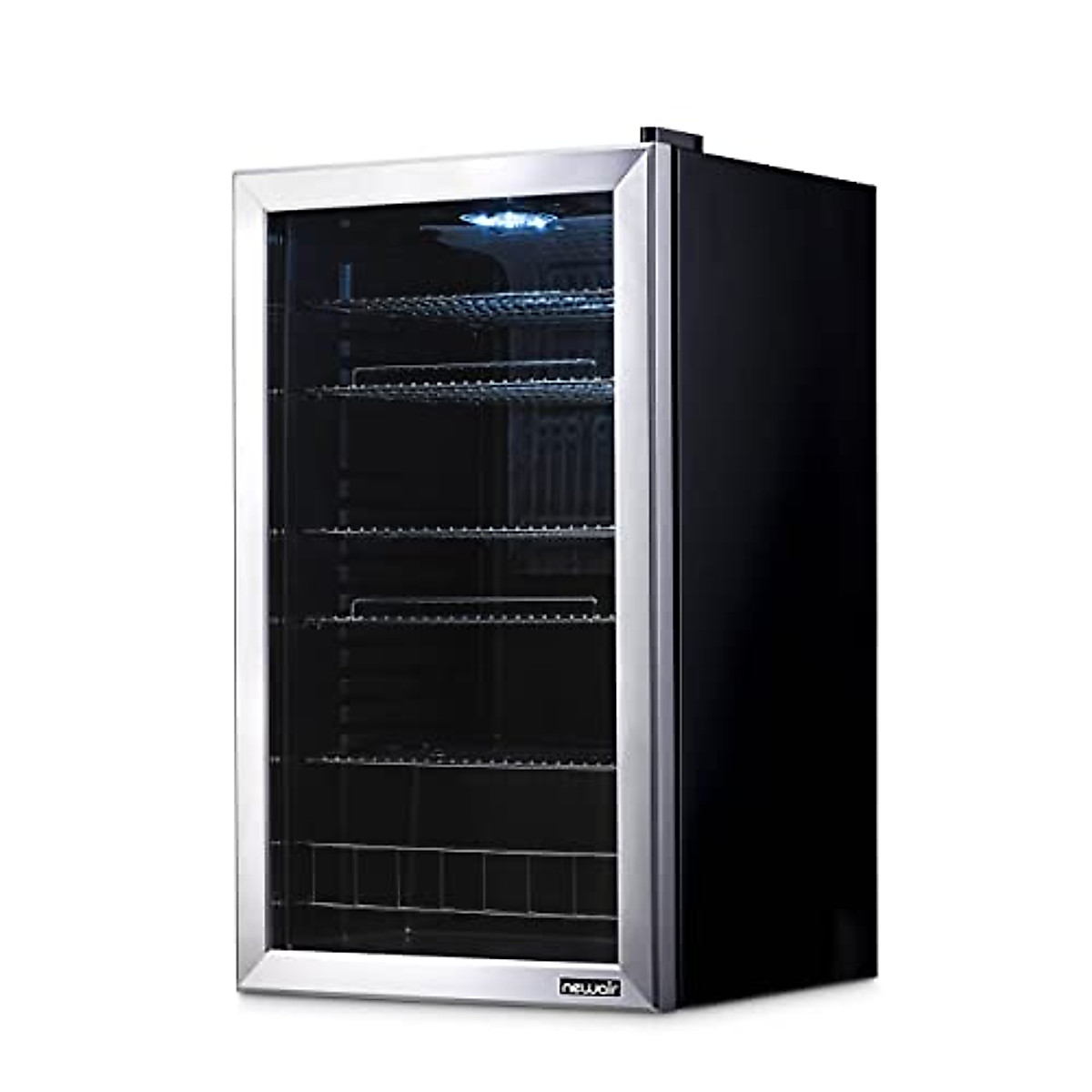 NewAir Beverage Refrigerator Cooler | 126 Cans Free Standing with Right Hinge Glass Door | Mini Fridge Beverage Organizer Perfect For Beer, Wine, Soda, And Cooler Drinks | AB-1200