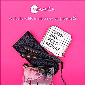 Miamica Foldable Travel Laundry Bag, Black & White – Measures 21” x 22” When Fully Opened – Foldable Laundry Bag with Drawstring Closure – Durable, Lightweight Travel Accessories