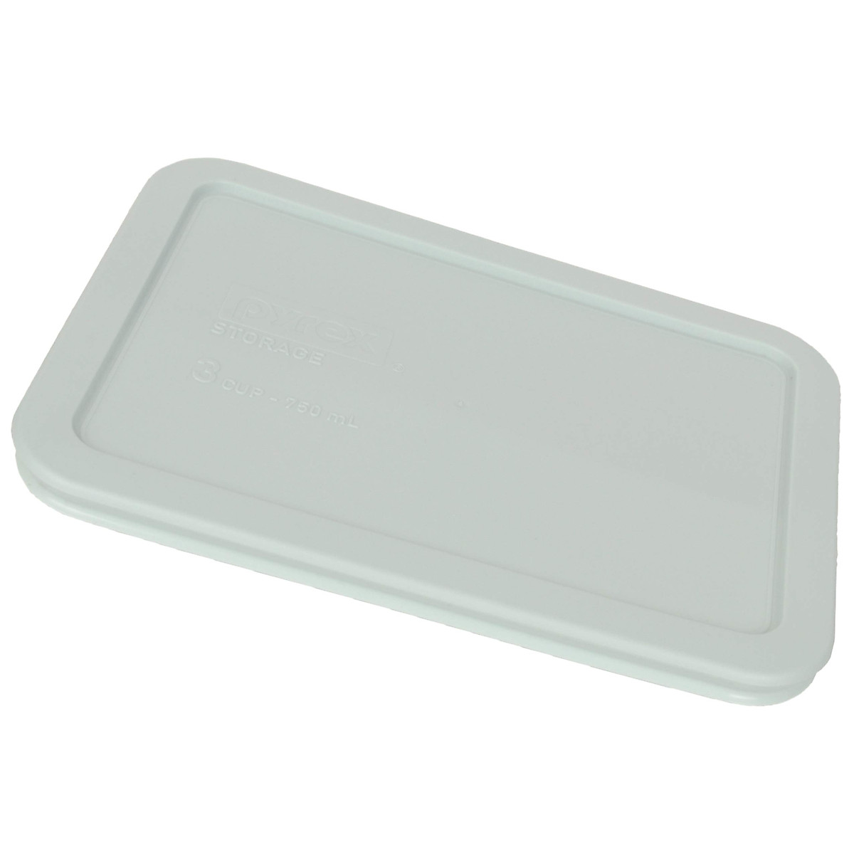 Pyrex 7210-PC 3 Cup Muddy Aqua Rectangle Plastic Food Storage Lid - 6 Pack Made in the USA