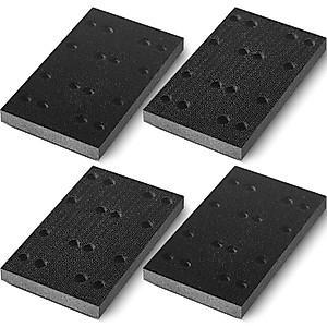 Dimsile 4 Pcs Soft Black Foam Sanding Pads Interface Sander Backing Pad Compatible with Festool RS400 LS130 Sander, 80 x 133 x 12 mm