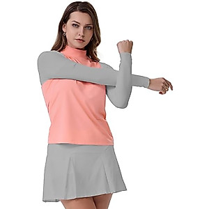 COOUV Lightweight UPF50+ UV Protection Cool Knit Shawl Arm Sleeves Sports Athletic Compression Shrug Sun SPF50 Sunscreen (Grey, X-Large)