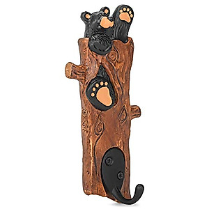 DEMDACO Friendly Bear Natural Brown 7 x 3 Hand Cast Resin Stone Single Utility Hook