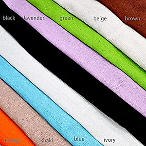 Linen Pre-Cut Qilting Fabric by The Yard Entelare(Khaki,1yd)