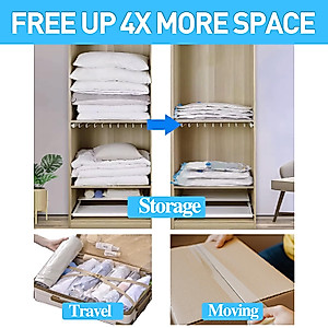 Vacuum Storage Bags with Electric Air Pump,18 Pack (4 Jumbo,4 Large,4 Medium,3 Small,3 Roll Up Bags) Zip Seal Space Saver Bag for Travel Clothes,Blanket,Duvets,Pillows,Comforters