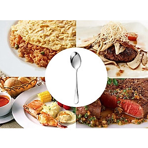 Stainless Steel Serving Spoons, Silver Large Slotted Spoons, 8.6 inch Catering Serving Utensils for Cooking Dinner Restaurant Serving Spoons (2 Pack)