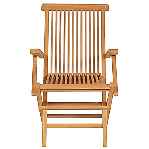 vidaXL Solid Teak Wood Patio Dining Set 5 Piece Garden Outdoor Balcony Backyard Dinner Wooden Table and Chair Foldable Folding Camping