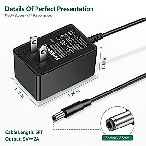 FITE ON UL LISTED 5V Power Cord Adapter Replacement for Remington Shaver PG525 PG6025 MB4045B MB2500 PG6135 PG6060 Remington Beard Trimmer Power Supply Cord Cable Charger