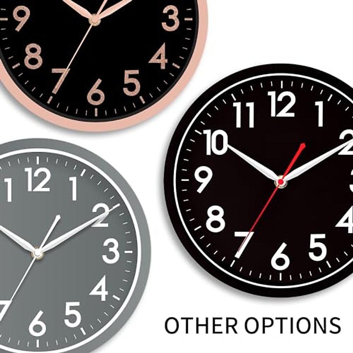 AKCISOT Wall Clock 10 Inch Rose Gold Modern Wall Clocks Battery Operated - Analog Small Silent Non Ticking Clock Decorative for Living Room, Office, Bedroom, Bathroom, Kitchen