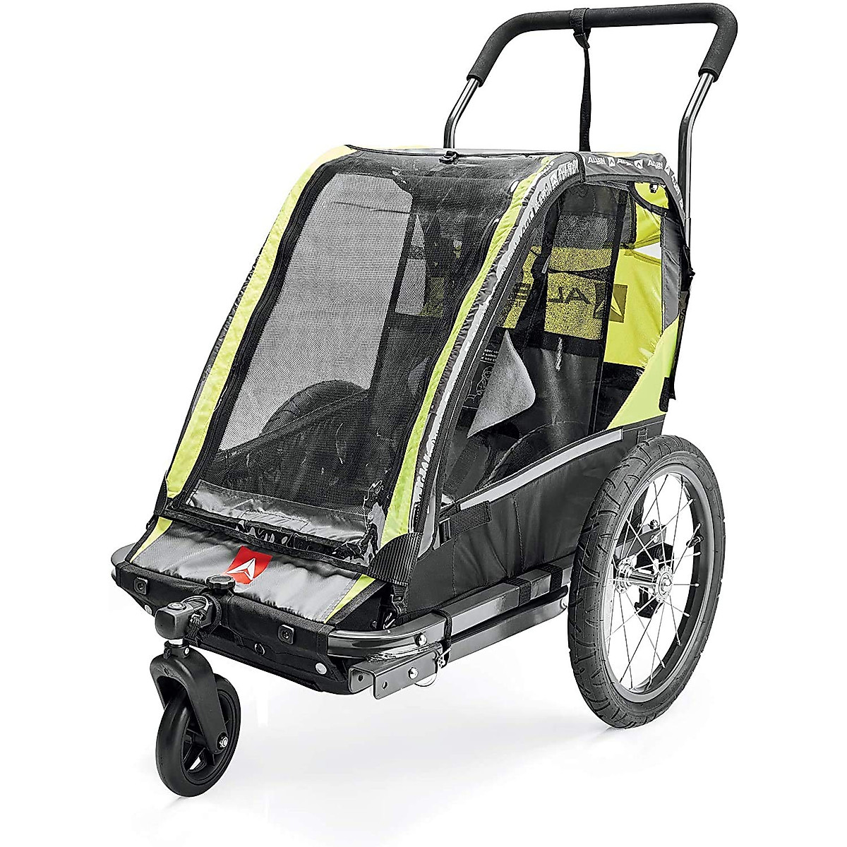 Allen Sports Deluxe Steel 1-Child Bicycle Trailer and Stroller, Green