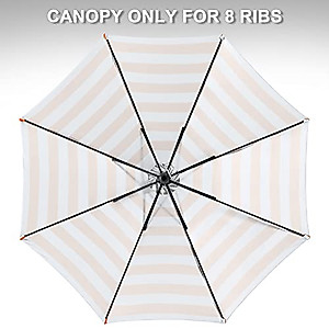 MASTERCANOPY Patio Umbrella 9 ft Replacement Canopy for 8 Ribs-Orange&White