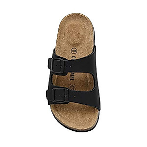 CUSHIONAIRE Kid's Lane JR Cork footbed Sandal with +Comfort, BLACK 12