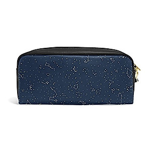 ABLINK Constellation on Night Galaxy Space Pencil Pen Case Pouch Bag with Zipper for Travel, School, Small Cosmetic Bag