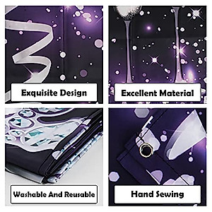 HAMIGAR 6x4ft Happy 50th Birthday Banner Backdrop - 50 & Fabulous Heels Birthday Decorations Party Supplies for Women - Purple