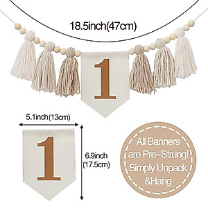 Handmade Boho 1st Birthday High Chair Banner Party Decoration For Girl Baby Shower Wall Hangings Decorative For Kids Bedroom