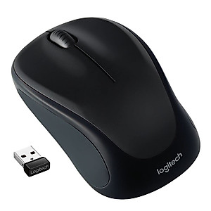Logitech M317 Wireless Mouse, 2.4 GHz with USB Receiver, 1000 DPI Optical Tracking, 12 Month Battery, Compatible with PC, Mac, Laptop, Chromebook - Black