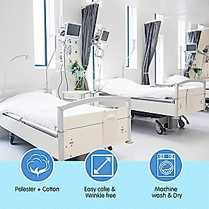 Moukeren 6 Pcs Hospital Bed Sheet Fitted Hospital Bed Sheets 36 x 84 x 14 with Hospital Bed Sheets and Pillow Cases Elastic All Around for Home, Massage Table, Hotel, Hospital (White)