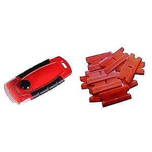 100 Plastic Double Edged Razor Blades and 2 Long Handled Razor Scrapers