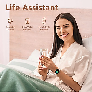 Smart Watch for Women (Make/Answer Call), Smart watches for Android and iOS phones, 1.69" Touch Screen Waterproof Fitness Tracker with Heart Rate/Blood Oxygen/Sleep Monitor Pedometer Calorie (Pink)