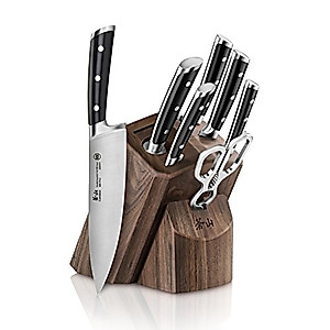 Cangshan TS Series 1020878 Swedish 14C28N Steel Forged 8-Piece Knife Block Set, Walnut
