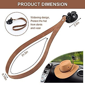 Cowboy Hat Holder for Truck Holder - Keep Your Cowboy Hat Safe While Driving with Our Hat Holder for Truck - The Ultimate Cowboy Hat Rack for Pickup with Strong Suction Cups and Genuine Leather Cord