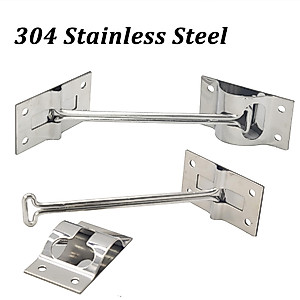 X-Haibei 2 Set 6 Inches RV T Style Entry Door Latch Catch Holder Stainless Steel for Camper Trailer Cargo