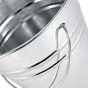 MUKCHAP 24 Pack Galvanized Planter Bucket with Handle, 4.5" W x 5" H Small Metal Flower Plant Pot Bucket for Storage, Decoration,Planting, Holding Dry Flower