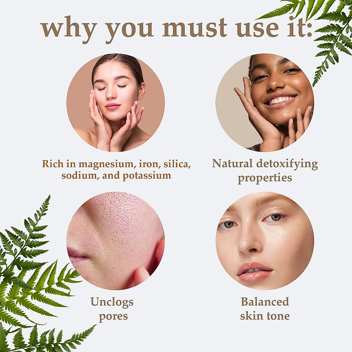 Moroccan Rhassoul Clay (Nude) Powder | Ghassoul Clay | mi nature | Skin care mask for deep cleansing,nourishing,detoxifying| Hair Cleanser and nourishing| 227g(8oz)