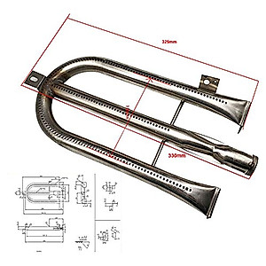 Mokia Universal BBQ Grill Replacement Tube,Stainless Steel U-Shaped Grill Heating Furnace Tube,Universal Barbecues Grills Spare Pipe Replacement Parts