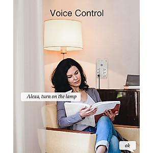 GHome Smart Plug Outlet Extender, USB Wall Charger with 3 Individual Smart Outlets and 3 Smart USB Ports, Works with Alexa Google Home, Surge Protector Plug Extender for APP Control,15A/1800W