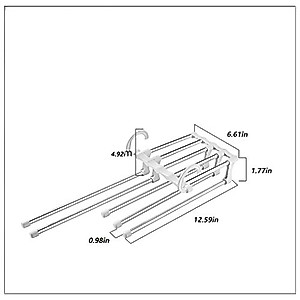 HEEYO Space-Saving Five-in-one Pants Rack Non-Slip Pants Storage Bag for Pants, Jeans, Scarves, Clothing (White)