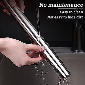 KUFUNG Professional French Rolling Pin for Baking Top-Grade Stainless Steel, Light Weight, Easy to Roll Design Metal Rolling Pin Fondant Rolling Pin for Pie Crust (L, Silver)