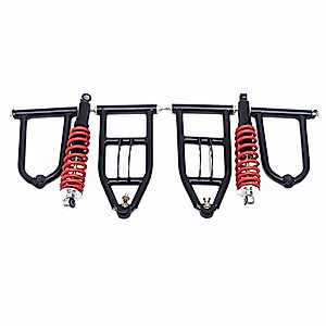 DNYSYSJ Front Suspension Swingarm Assembly, Upper & Lower Swingarm & Suspension Shock Kit for Buggy Electric ATV Quad Bike Buggy Go Kart Parts 340mm USA Stock