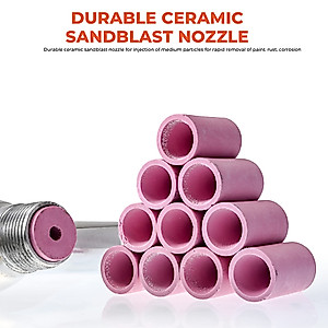 Sand Blaster Gun, Sandblasting Sandblaster Gun Kit for Sandblast Blast Cabinet with 10Pcs Ceramic Nozzles