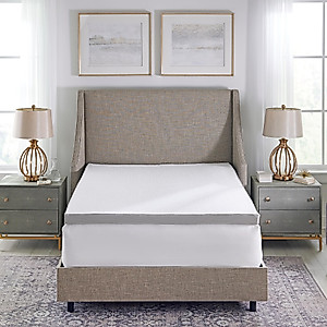 Bodipedic 2 Inch Memory Foam Mattress Topper, Cooling Gel Infused Mattress Topper, Luxury Graphene Infused Cover Included, CertiPUR-US Certified Foam, White