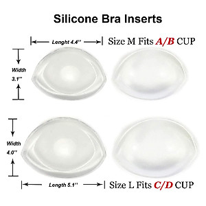 LZWIN Waterproof Silicone Bra Inserts - Push Up Breast Pads Bust Enhancers for Summer Swimsuits & Bikini (Medium (A/B Cup))