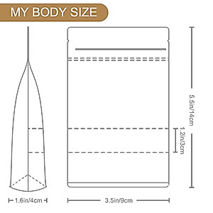 Moretoes 72pcs Resealable Bags with Window, 3.5 x 5.5 Inches Food Storage, Kraft Paper Stand Up Pouches, Treat, Coffee, Ziplock Bags for Home or Small Business for Packaging