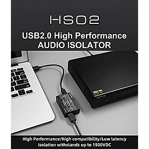 KGUSS Topping HS02 USB2.0 Audio Isolator withstands up to 1500VDC, USB-B and Type-C Input, USB-A and Type-C Output, Compatible with PCM32bit 768kHz DSD512