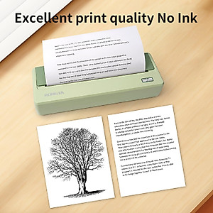 Rongta Portable Printer Wireless for Travel, 300DPI Thermal Inkless Bluetooth Mobile Printer, Support 8.5" X 11" US Letter, Compatible with Android iOS Phone & Laptops (Green)