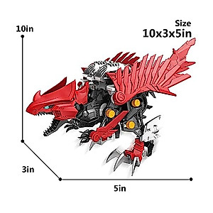 Convjosc Jurassic Toy Auto Diniosaur Walking Pterosaur Dinosaur Pyroraptor Installation Kits Powered by Motor Electric Beast Action Figure, Dino Raptor with Wings Robot