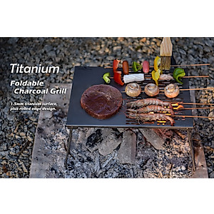 Boundless Voyage Titanium Folding Campfire Grill Portable Outdoor Camping Barbecue Grill Grate with Legs