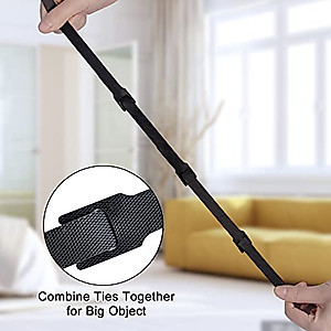 Attmu 60Pcs Fastening Cable Cord Ties Reusable, 6 Inch Adjustable Cable Management Straps with Hook and Loop, Microfiber Cloth Cord Organizer Wire Ties for Home Office Electronics Wire, Black