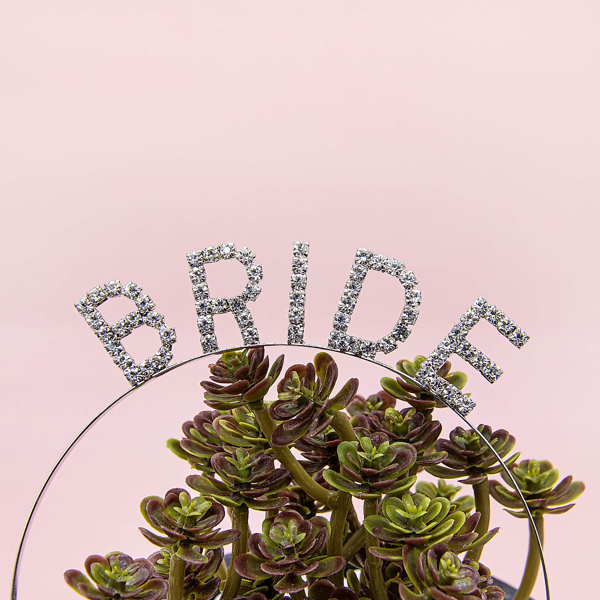 AUEAR, Rhinestone Bride Headband Elegant Bride Crown Bachelorette Party Headbands (Silver)