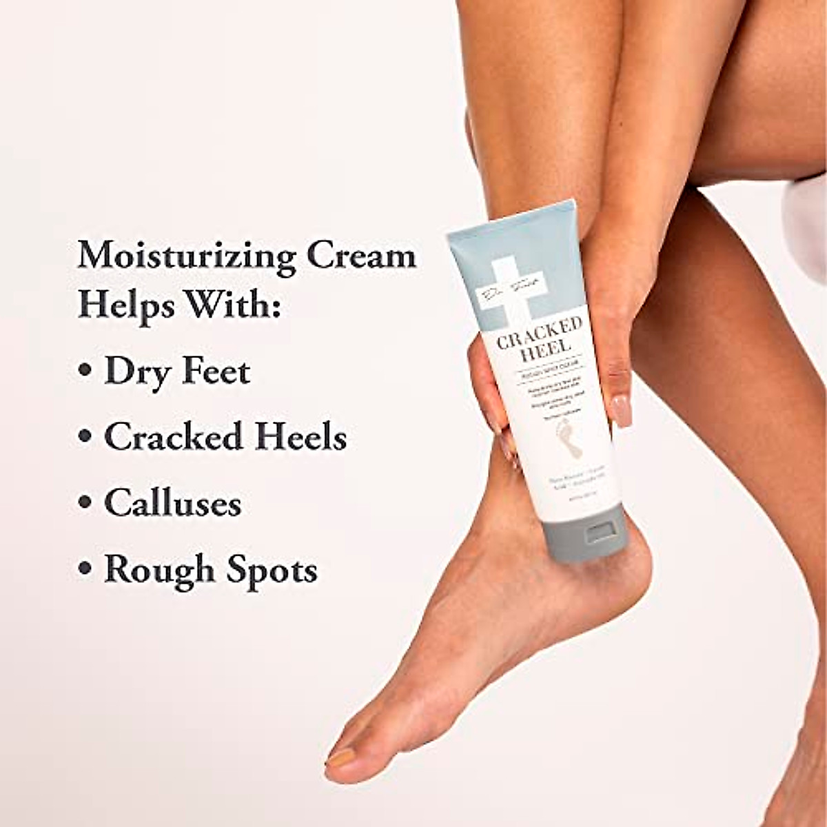 Dr. Foot Cracked Heel Repair Cream 8 Fl Oz - Moisturizing Lotion with Shea Butter & Lactic Acid, Softens Calluses & Dry Skin on Feet