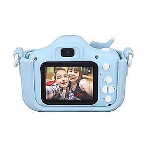 Kids Video Camera, Funny Kids Video Camera Toy Camera Auto Rechargeable 2.0 Inch IPS Screen for Boys Girls (Blue)
