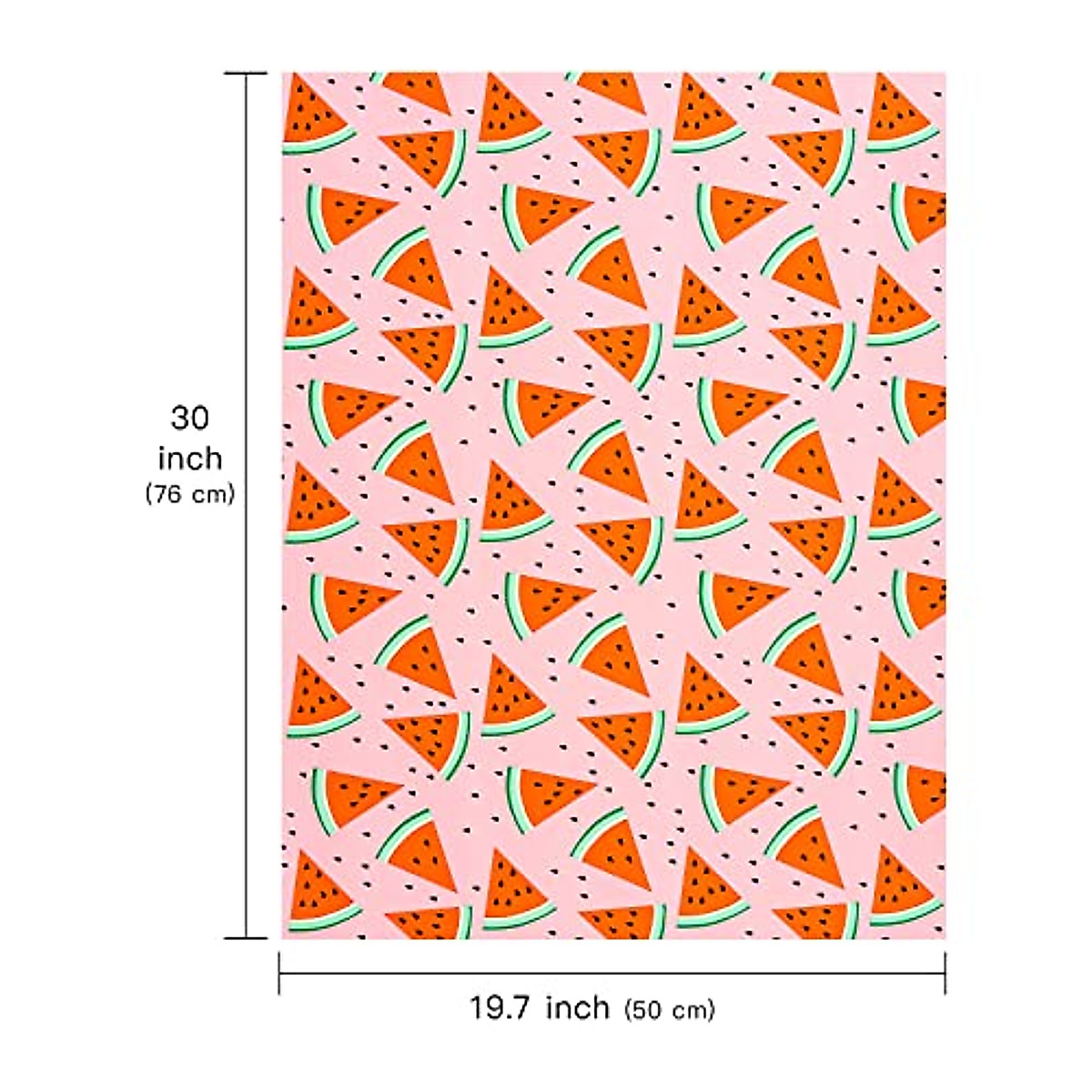 WRAPAHOLIC Fruit Wrapping Paper Sheet - 12 Sheets Watermelon Design Folded Flat for Birthday, Party, Baby Showers - 19.7 Inch X 30 Inch Per Sheet