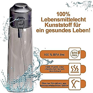 Air Up Water Bottle with 7 Flavour Pods, 650ML Drinking Bottle, BPA Free 0 Sugar, 0 Calories Water Bottle, for Gym and Outdoor