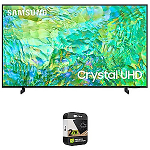 SAMSUNG UN55CU8000 55 inch Crystal UHD 4K Smart TV Bundle with 2 YR CPS Enhanced Protection Pack (2023 Model)