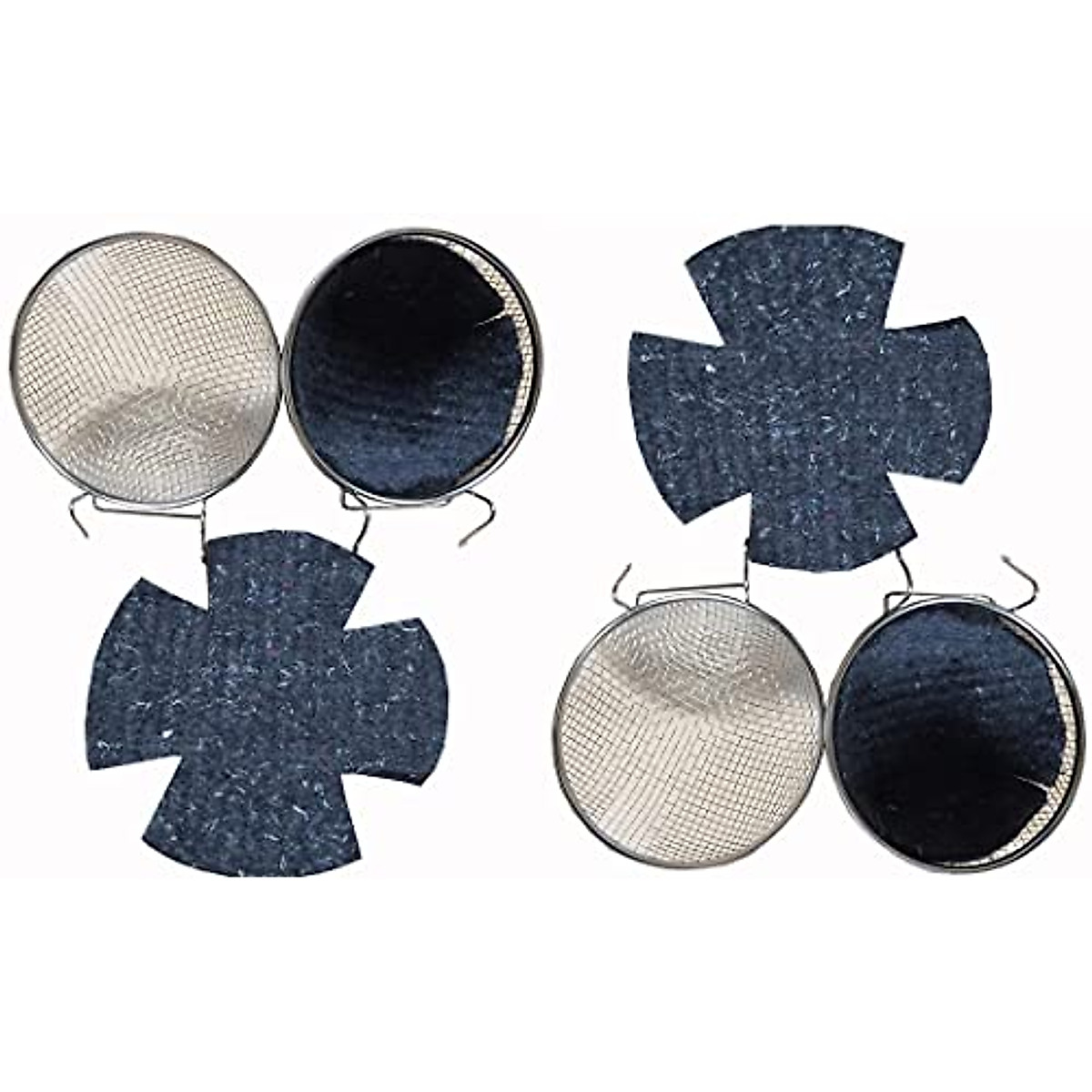 Mcage Lot of 4 Galvanized Steel Bird Canary Finch Wire Nest with Cage Hook Include Soft Felt Pads