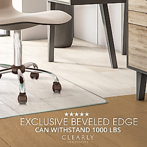 Premium Tempered Glass Chair Mat with Exclusive Beveled Edge | 36 x 46 Inch | The Ultimate in Office Elegance by Clearly Innovative
