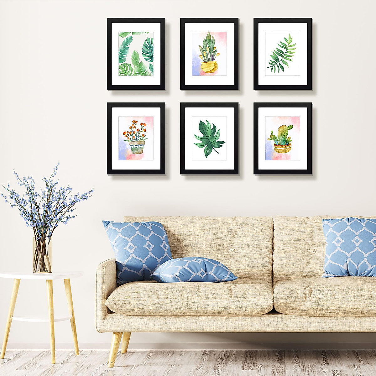 Golden State Art, 11x14 Black Photo Wood Frame with Real Glass and White Mat for 8x10 Picture